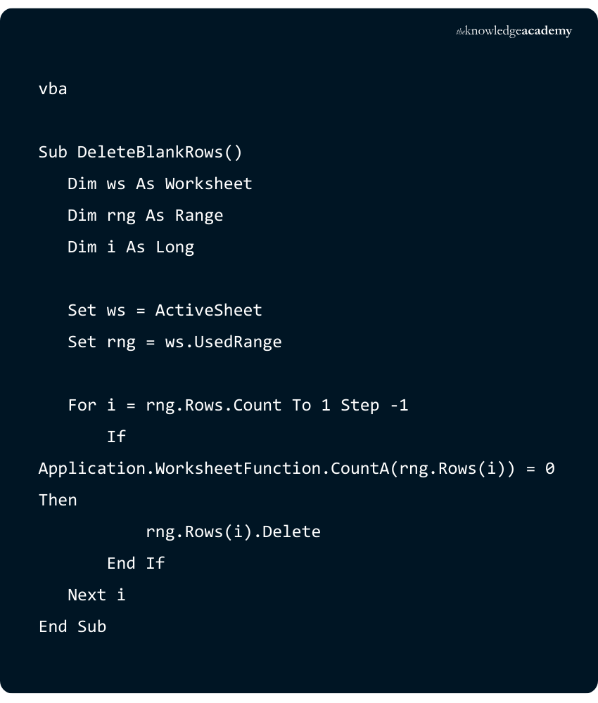 How to Remove Blank Rows in Excel
